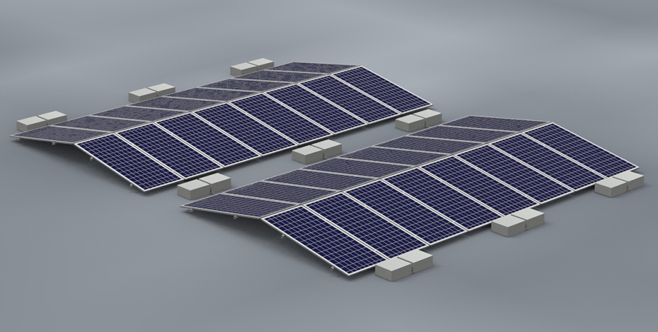 Tripsolar OEM East-West Flat Roof Solar Mounting System